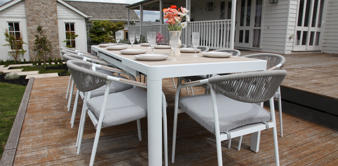 Octavia 11pc Extendable Dining Setting - White