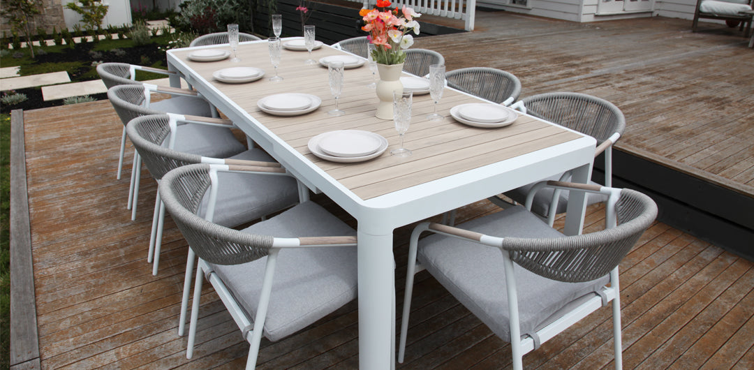 Octavia 11pc Extendable Dining Setting - White