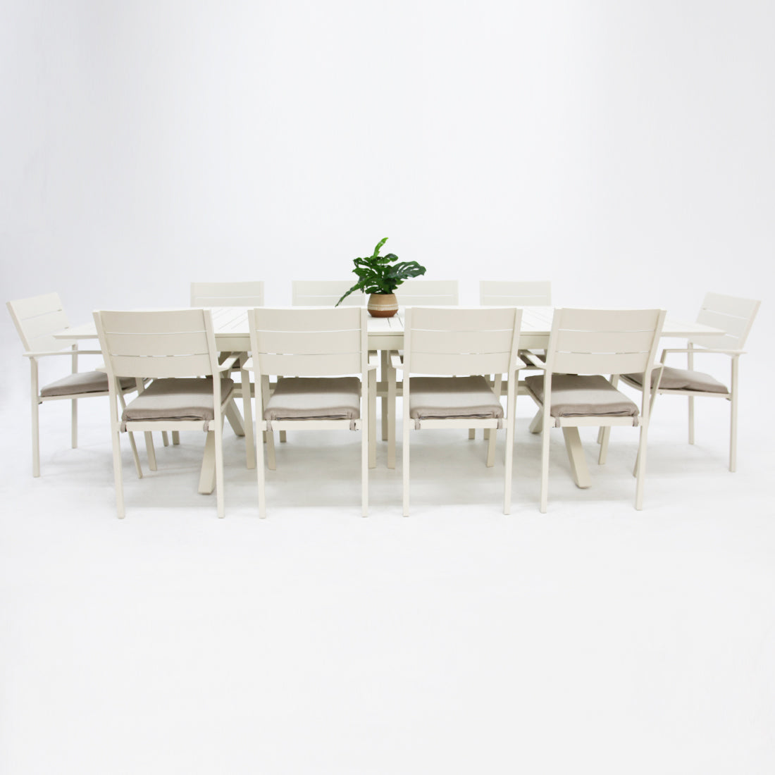 Tyler 11pc Extension Dining Setting - Cream